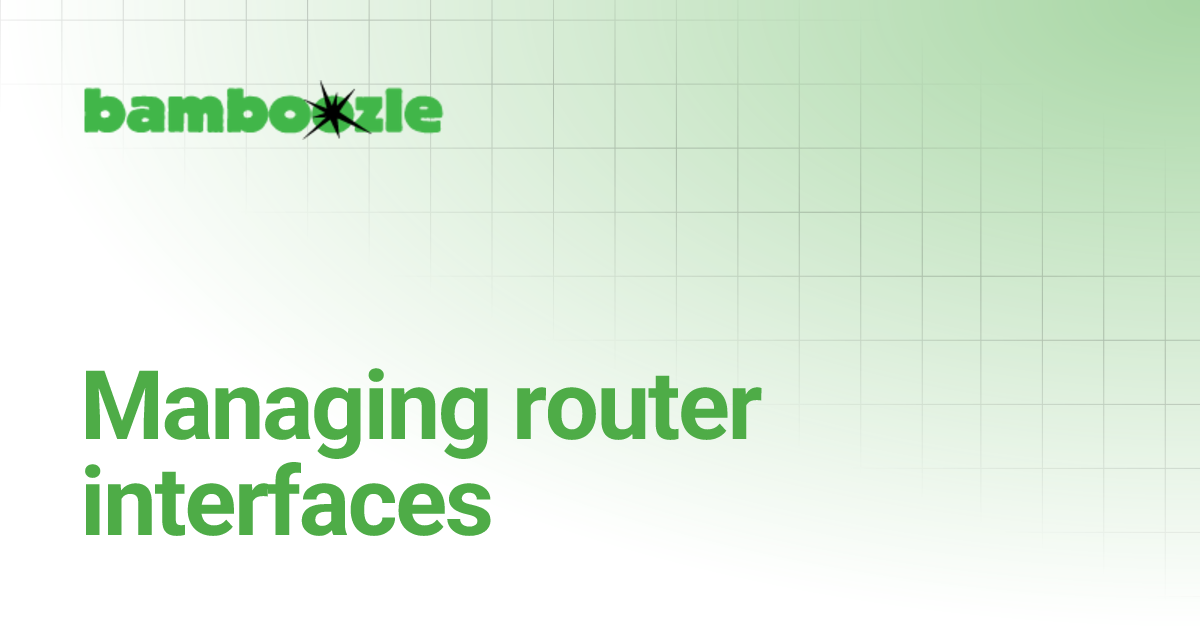 Managing router interfaces | Bamboozle WIKI